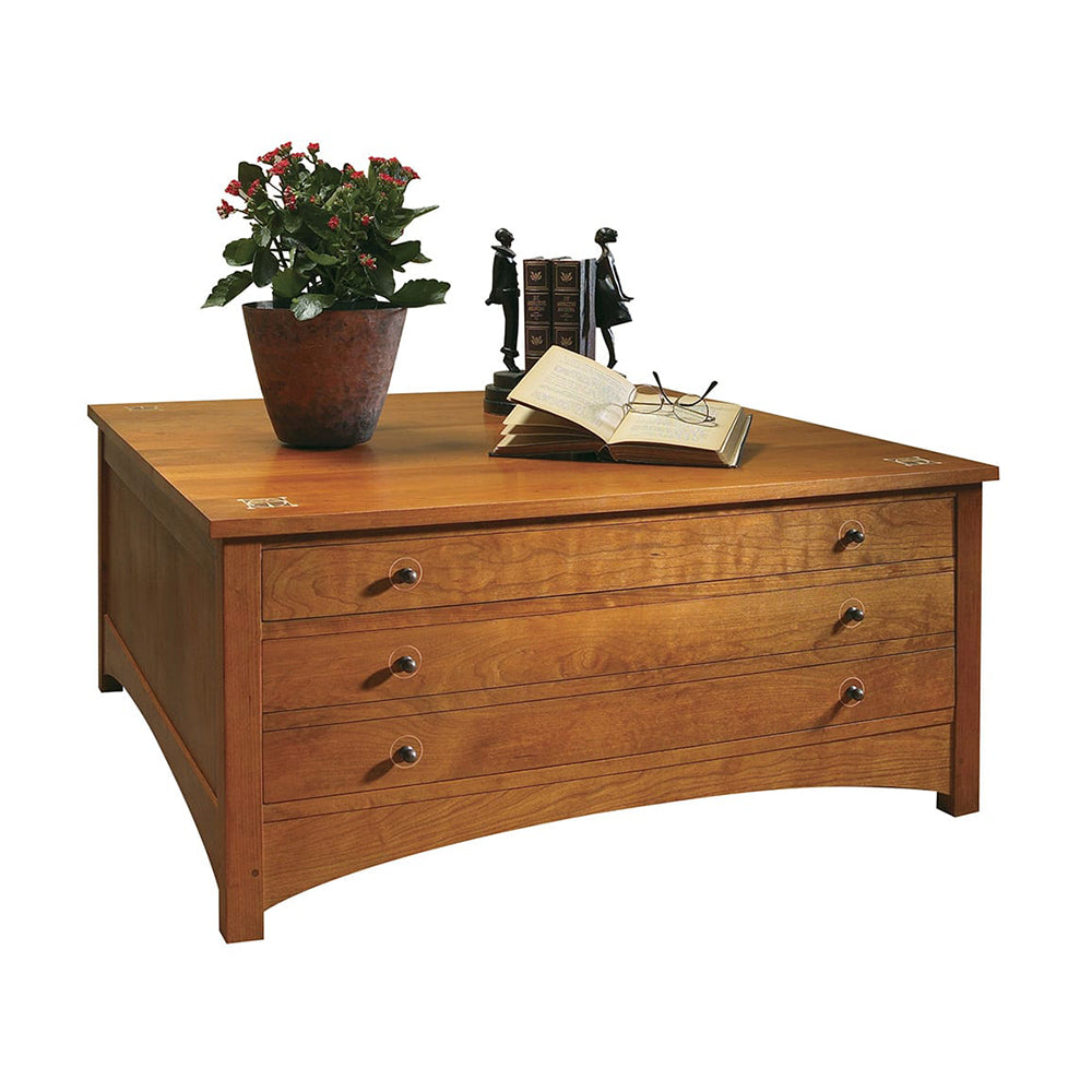 Harvey Ellis Square Storage Cocktail Table | Stickley | Seldens ...